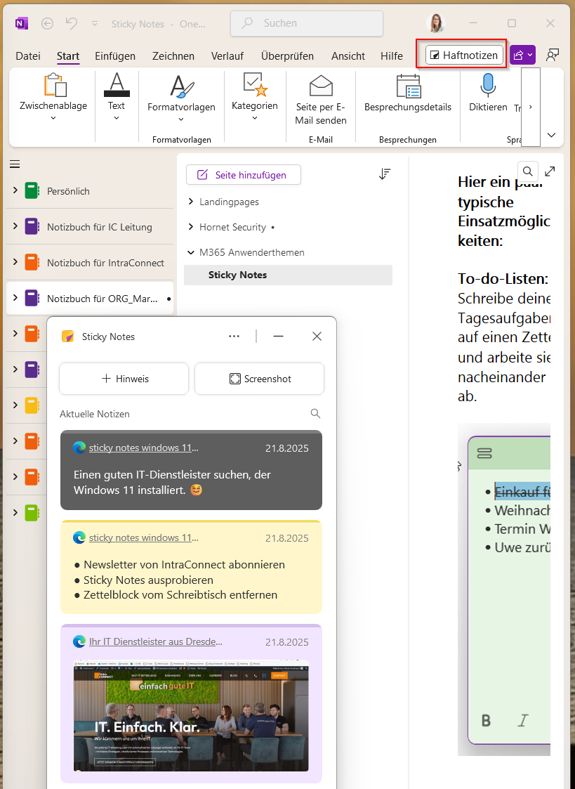 Sticky Notes in Windows 11